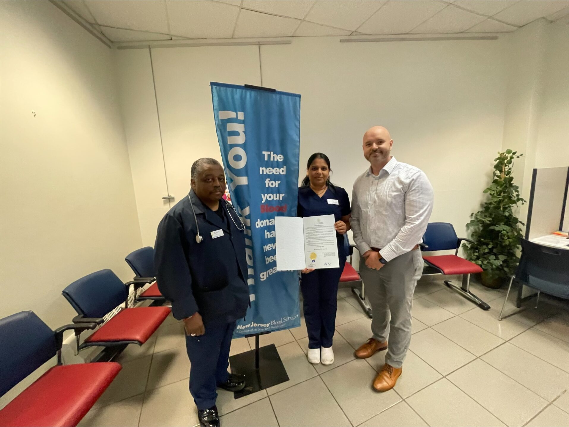 NEW JERSEY BLOOD SERVICES RECEIVES PROCLAMATION FROM GOVERNOR FOR ...